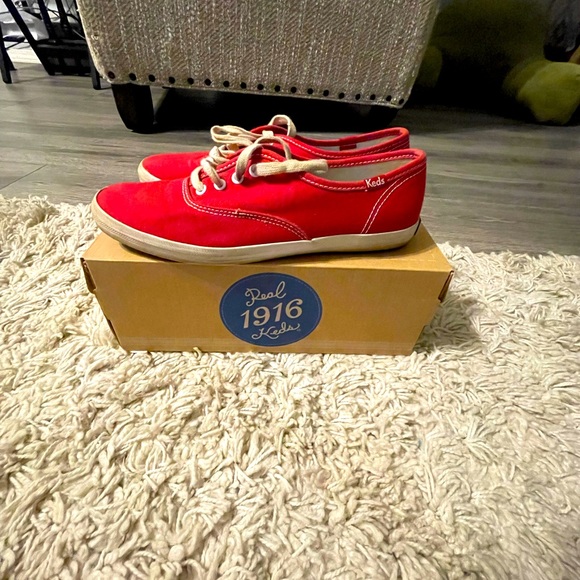 Keds | Shoes | Keds Champion Red Canvas Sneakers | Poshmark